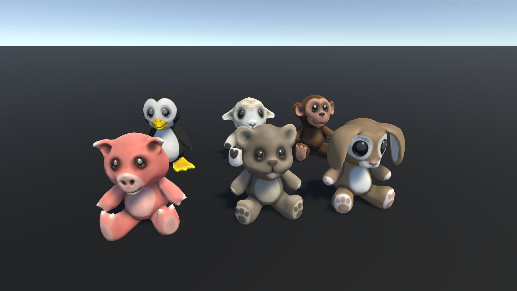6 x 3D Cute Toy Models