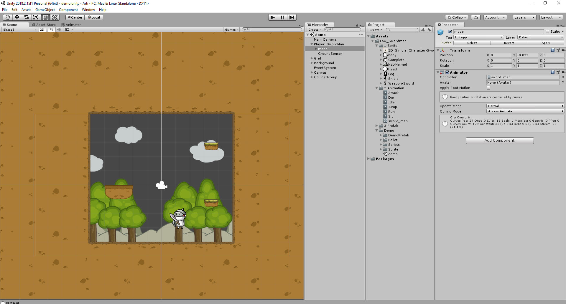 2D Simple Character : Swordman