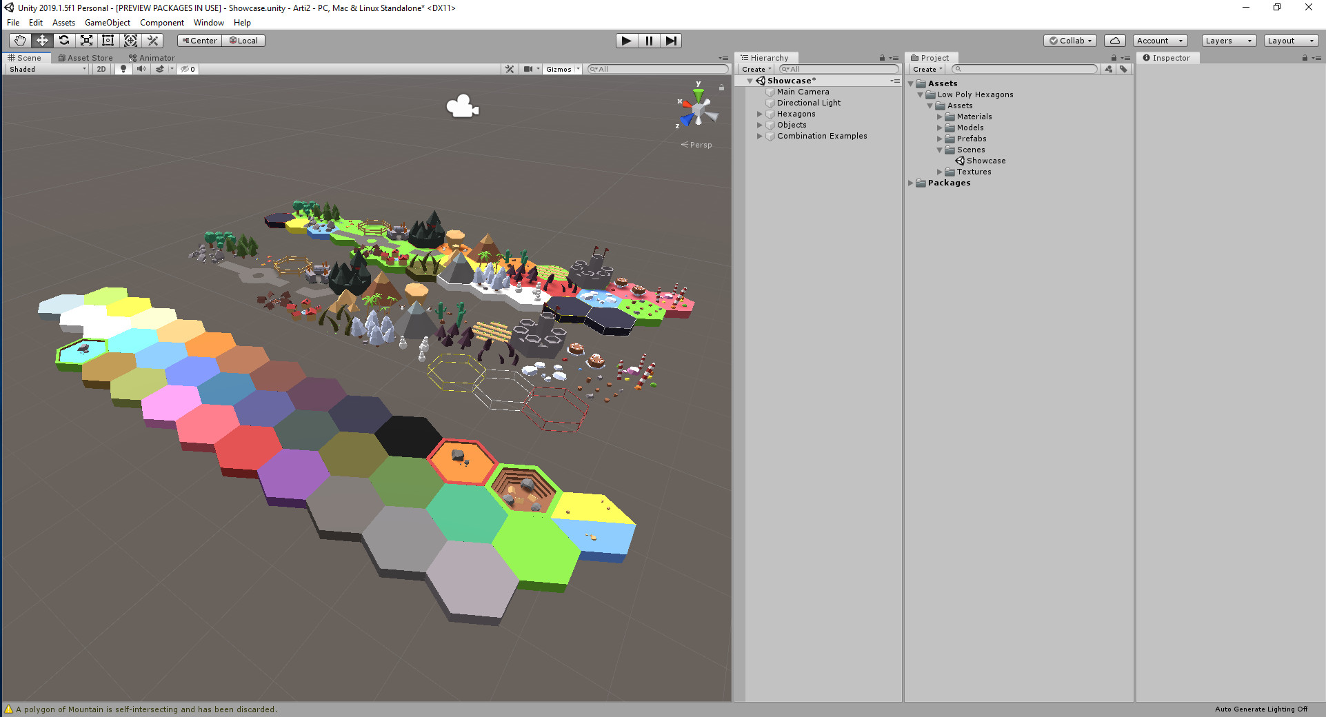 Low Poly Hexagon Tiles And Objects