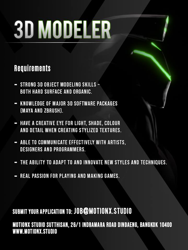 [รับสมัครงาน] MOTIONX STUDIO ประกาศหาทีมงานสายพัฒนาเกม VR จ้าาา