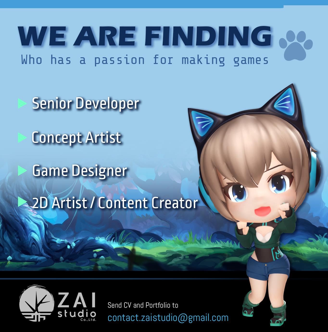 [รับสมัครงาน] ZAI studio co.,Ltd. ประกาศรับสมัครพนักงานหลายตำแหน่ง